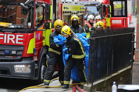 Emergency Services Attend Scene Fire On Editorial Stock Photo - Stock ...
