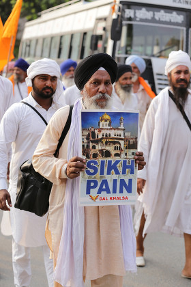 Sikh Men Walk Holding Posters They Editorial Stock Photo - Stock Image ...