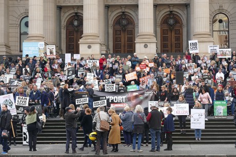 Protestors Gather On Steps Victorian State Editorial Stock Photo ...