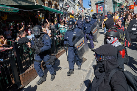 Protesters Confront Anti Riot Police Old Editorial Stock Photo - Stock ...