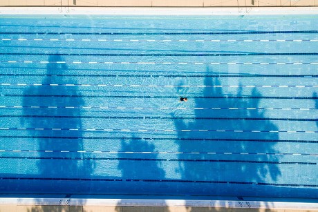 Picture Taken Drone Showing Visitor Swimming Editorial Stock Photo ...