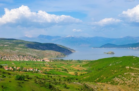 Great Lake Prespa Maligrad Island Villages Editorial Stock Photo ...