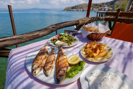 Speciality Fried Ohrid Trout Salmo Letnica Editorial Stock Photo ...