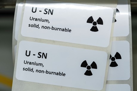 Warning Stickers Solid Nonburnable Uranium Seen Editorial Stock Photo ...
