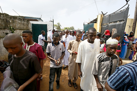 Liberian Muslims Leave After Performing Prayers Editorial Stock Photo ...
