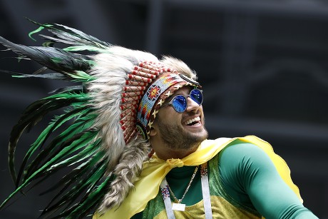 Brazil Fan Dressed Indian Chief Feather Editorial Stock Photo - Stock ...
