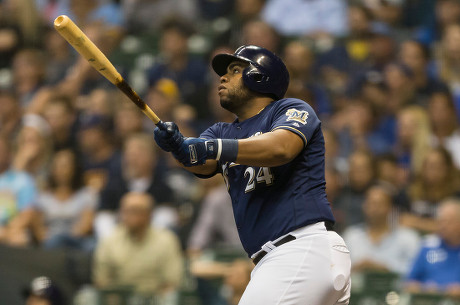 Milwaukee Brewers First Baseman Jesus Aguilar Editorial Stock Photo ...