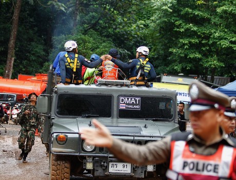 Thai Rescuers Travel On Military Vehicle Editorial Stock Photo - Stock ...