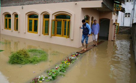 People Walk Along Plank Avoid Flood Editorial Stock Photo - Stock Image ...