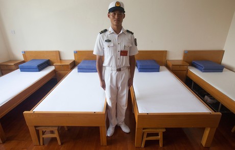 Soldier Stands Attention Inside Dormitory Peoples Editorial Stock Photo ...