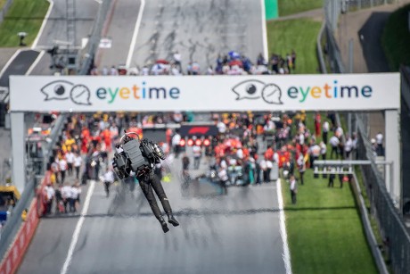 Man Jetpack Arrives Track Before Start Editorial Stock Photo - Stock ...