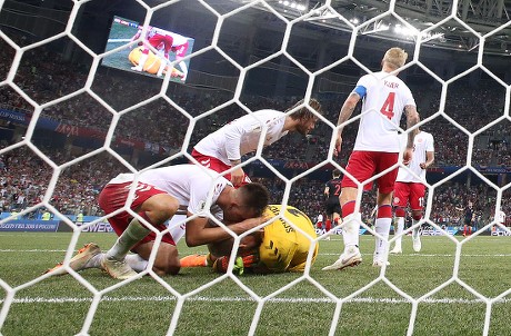 Danish Players Celebrate Their Goalkeeper Kasper Editorial Stock Photo ...