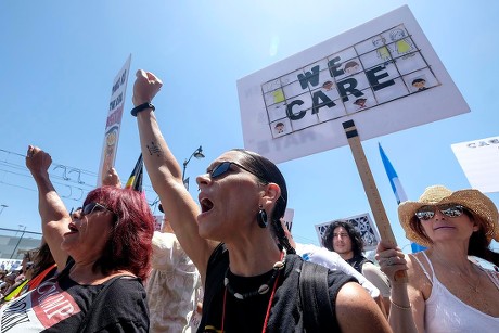 Demonstrators Holding Signs March Against Separation Editorial Stock ...