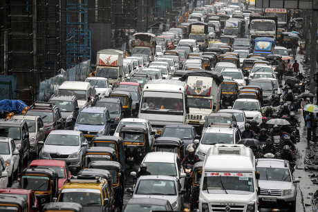 Vehicles Sit Traffic Jam On Western Editorial Stock Photo - Stock Image ...