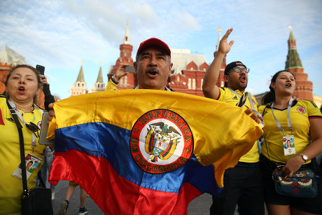 Colombian Fans Dance Sing Moscow Kremlin Editorial Stock Photo - Stock ...