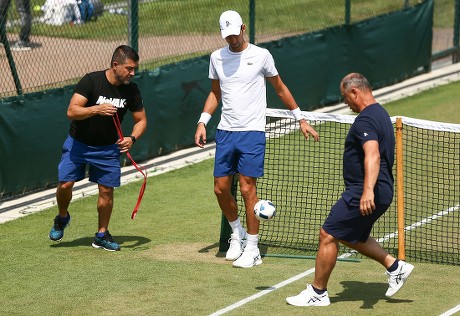 Novak Djokovic Playing Football Aorangi Park Editorial Stock Photo ...