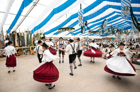 People Traditional Bavarian Attire Dance Beer Editorial Stock Photo ...