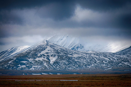 Stark Highland Landscape Cloud Shrouded Mt Editorial Stock Photo ...