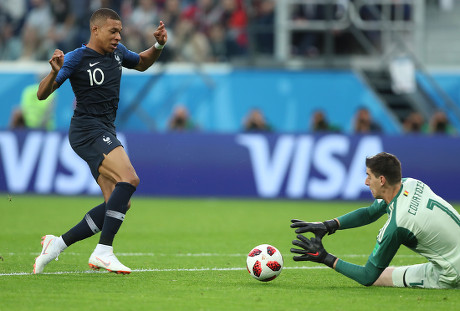 Kylian Mbappe France Goalkeeper Thibaut Courtois Editorial Stock Photo ...