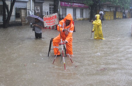 People Wade Through Waterlogged On Streets Editorial Stock Photo ...