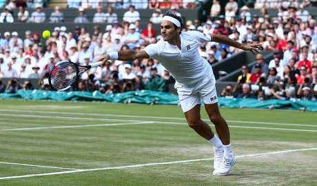 Roger Federer Action During His Gentlemens Editorial Stock Photo ...