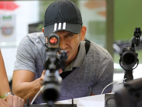 Filipino Aims Assault Rifle Displayed Sale Editorial Stock Photo ...