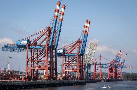 Container Bridges Port Operator Eurogate Waltershof Editorial Stock ...