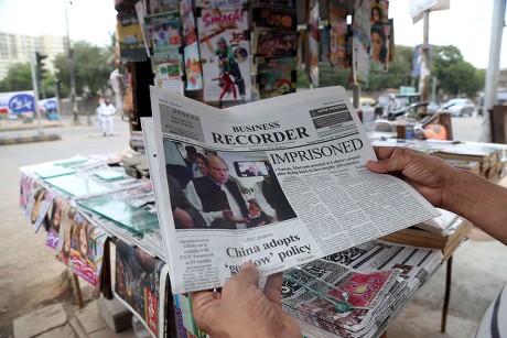 Pakistani Newspapers Carry Front Page News Editorial Stock Photo ...