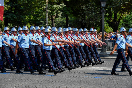 Firefighters March During Annual Bastille Day Editorial Stock Photo ...