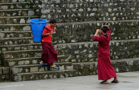Young Buddhist Monks Clean Chokling Monastery Editorial Stock Photo ...