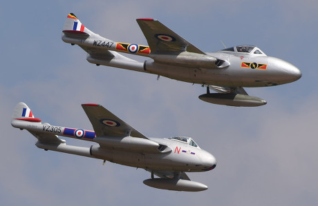Two De Havilland Vampire Aircraft Editorial Stock Photo - Stock Image ...