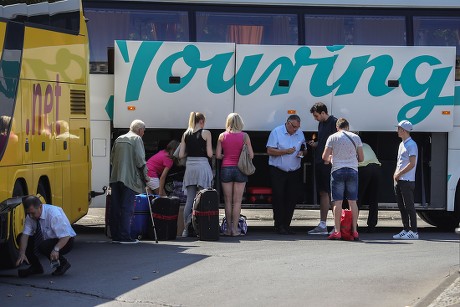 Passengers Load Their Luggage Buses Bus Editorial Stock Photo - Stock ...