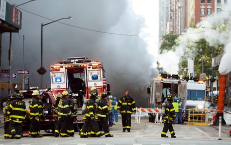 Firefighters Work Scene High Pressure Steam Editorial Stock Photo ...