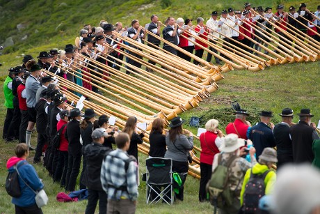 Alphorn Players Take Part Group Performance Editorial Stock Photo ...