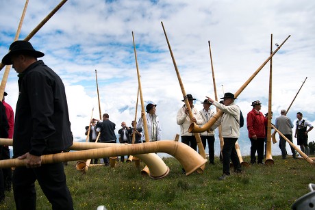 Alphorn Players Store Their Instruments After Editorial Stock Photo ...