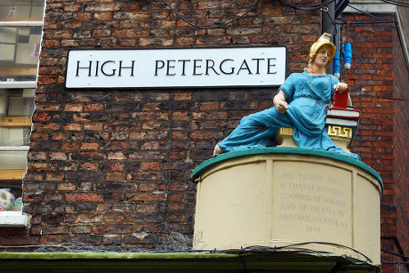 High Petergate Street Sign Statue Editorial Stock Photo - Stock Image ...