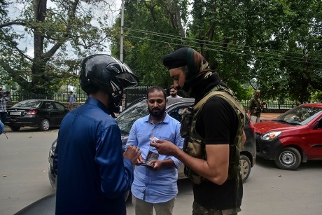 Soldier Seen Checking Identity Documents Pedestrians Editorial Stock ...