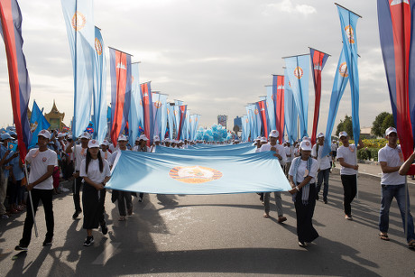 Cpp Volunteers March Cpp Cambodias Flag Editorial Stock Photo - Stock ...