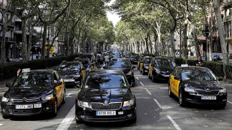 Dozens Taxi Vehicles Seen Downtown Barcelona Editorial Stock Photo ...