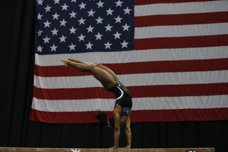 Gymnast Competes During American Cup Gymnastics Editorial Stock Photo ...
