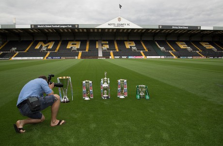 Photographer Takes Pictures Trophies During Efl Editorial Stock Photo ...
