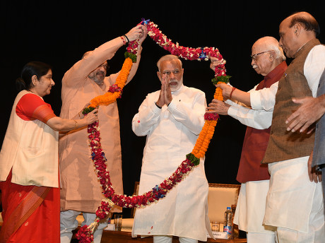 Prime Minister Narendra Modi Being Felicitated Editorial Stock Photo ...