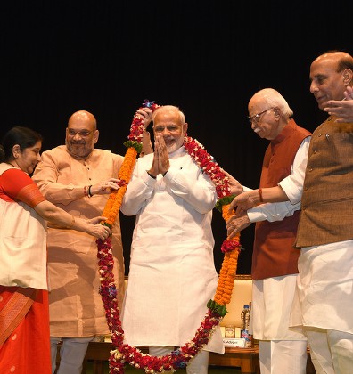 Prime Minister Narendra Modi Being Felicitated Editorial Stock Photo ...