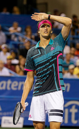 Alexander Zverev Watches Replay During Citi Editorial Stock Photo ...