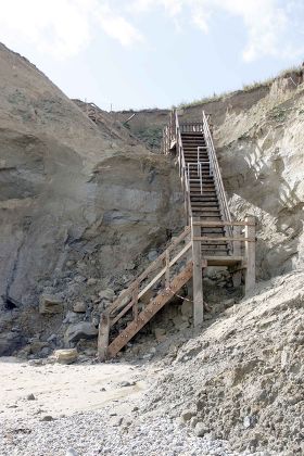 Cliff Steps Leading Down Beach Editorial Stock Photo - Stock Image ...