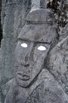 Polynesian Male Figurine Rock Carving Basalt Editorial Stock Photo ...