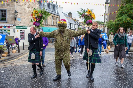 Burryman Meets Residents He Parades Through Editorial Stock Photo ...