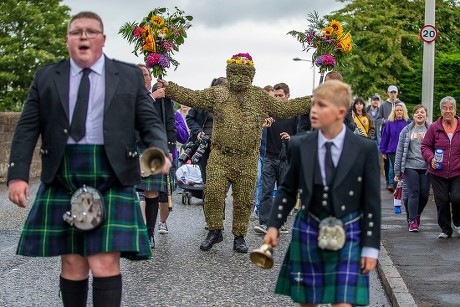 Burryman Meets Residents He Parades Through Editorial Stock Photo ...