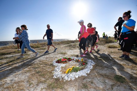 Memorial charity ?Run for Kim? Wall in Trelleborg, Sweden - 10 Aug 2018 ...
