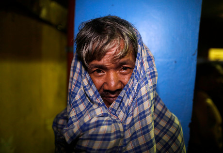 Filipino Resident Elderly Man Takes Shelter Editorial Stock Photo ...